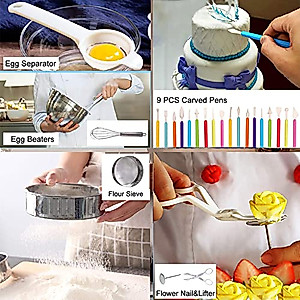 Cake Decorating Kits 567 PCS Baking Set with Springform Pans Set, Rotating Turntable, Decorating Tools, Cake Baking Supplies for Beginners and Cake Lovers