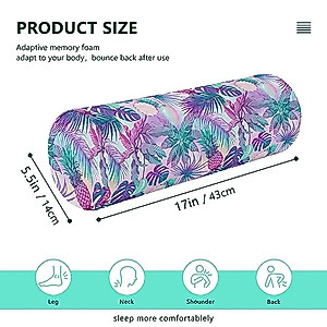 Vnurnrn Pineapple Leaves Neck Support Pillow Round Neck Roll Bolster Cylinder Pillow Cervical Pillows Bolster Pillow for Leg Knee Back Head Support for Study Work Men Women