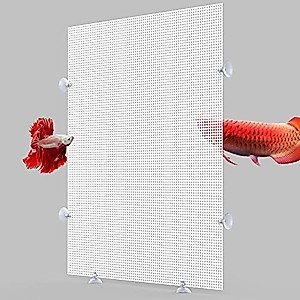 2 Pack Fish Tank Divider, Aquarium Divider Clear Plastic Cuttable Grid Plate Juvenile Fish Separator DIY Designed Clear Easy to Bent Cut and Assemble 13 * 17.3in (Suction Cups are Included)