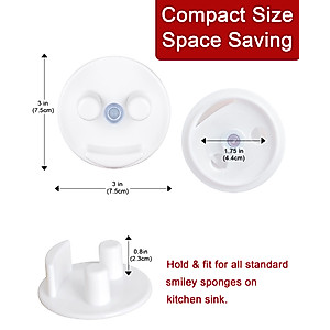 Sponge Holder,Suction Sponge Holder for Round Sponge,Non-Slip Suction Cups,Sink Organizer for Kitchen/Bathroom,Self Draining(No Sponges Included-1 Pack)