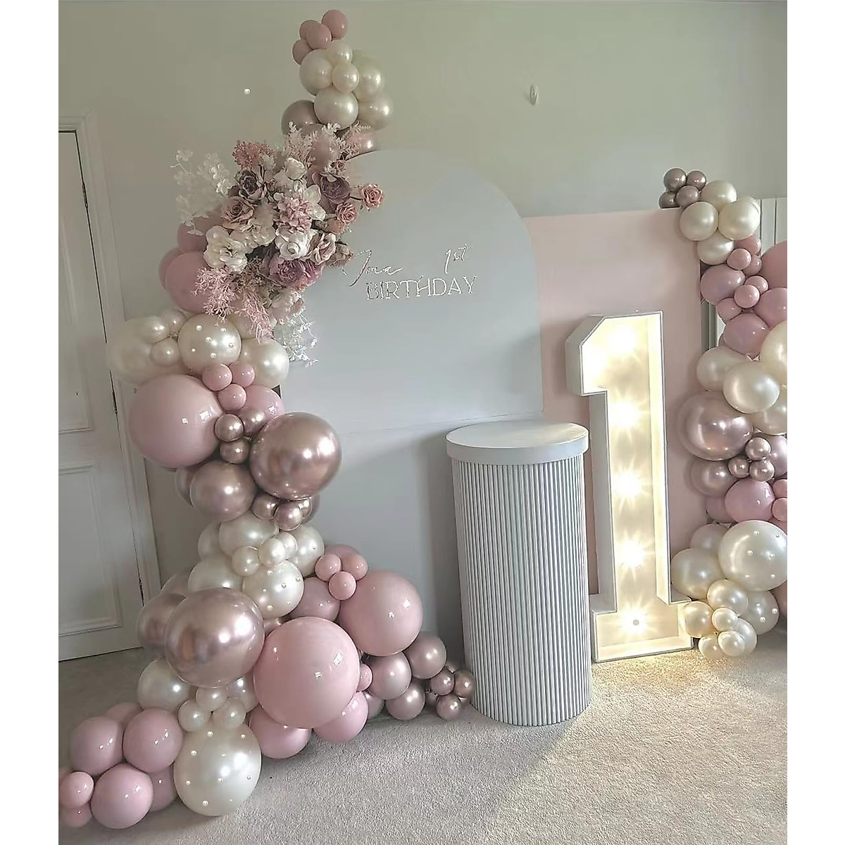 Pearl Balloon Arch Pearl White Sand Double Stuffed Balloons Arch With Pearl Stickers 5/10/12/18 Inch Bridal Shower Balloon Arch Pearl Ivory Balloon Garland For Wedding Birthday Baby Shower Decorations