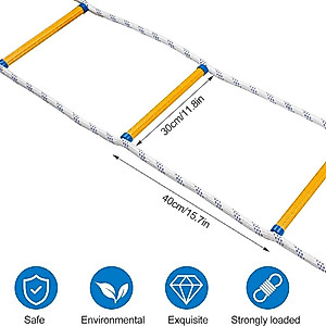 WDFYJ Emergency Fire Escape Ladder Flame Resistant Safety Rope Ladder with Hooks Fast to Deploy & Easy to Use Compact & Easy to Store Withstand Weight up to 2000 pounds(16F/5M)