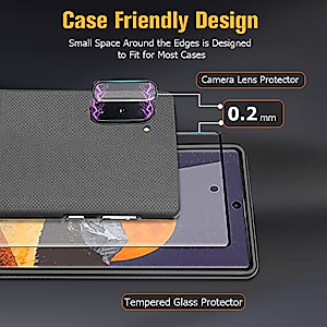 Galaxy Note 10 Screen Protector【2+2 Pack】With Camera Lens Protector, Compatible Fingerprint, 3D Glass Full Coverage 9H Hardness Tempered Glass Screen Protector for Samsung Galaxy Note 10 (6.4 Inch)