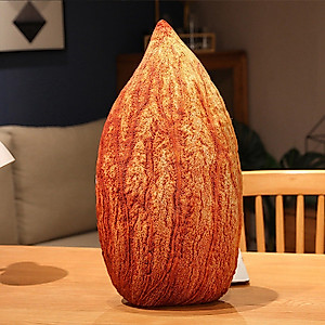 Whlo4U Simulation Almond Plush Pillow, Almond Stuffed Plush Throw Pillow, Home Sofa Decoration, Birthday Christmas Funny Gift for Kids Adults