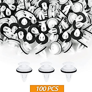 Xislet 100Pcs Door Trim Panel Retainer Clips Compatible with BMW 3, 5 & 7 E46 E36 E34 E38 E39 M3 Series Replace# 51411973500 - Universal 9mm Door Panel Plastic Clips with Foam Gasket Fit Most Cars