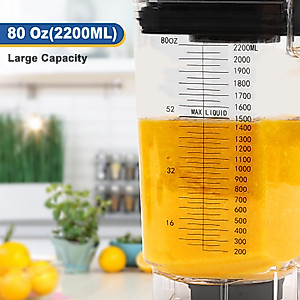 CRANDDI Commercial Blender, Retro Blender with 80oz Pitcher, Large Capacity & Small Volume, 1500w Professioanl Blender, Blenders for Kitchen, Self Cleaning Blender with Pulse Function, K85