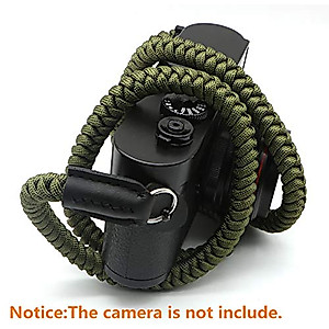 HITHUT Paracord Woven Camera Neck Shoulder Strap Belt Hand Compatible with Canon Nikon Sony Olympus Pentax Fujifilm Panasonic SLR DSLR Digital Mirrorless Cameras 42 inch Green