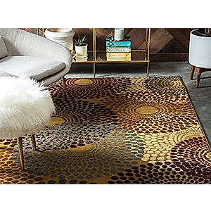 Unique Loom Barista Collection Area Rug - Java (5' 3" x 8' Rectangle, Beige/ Black)