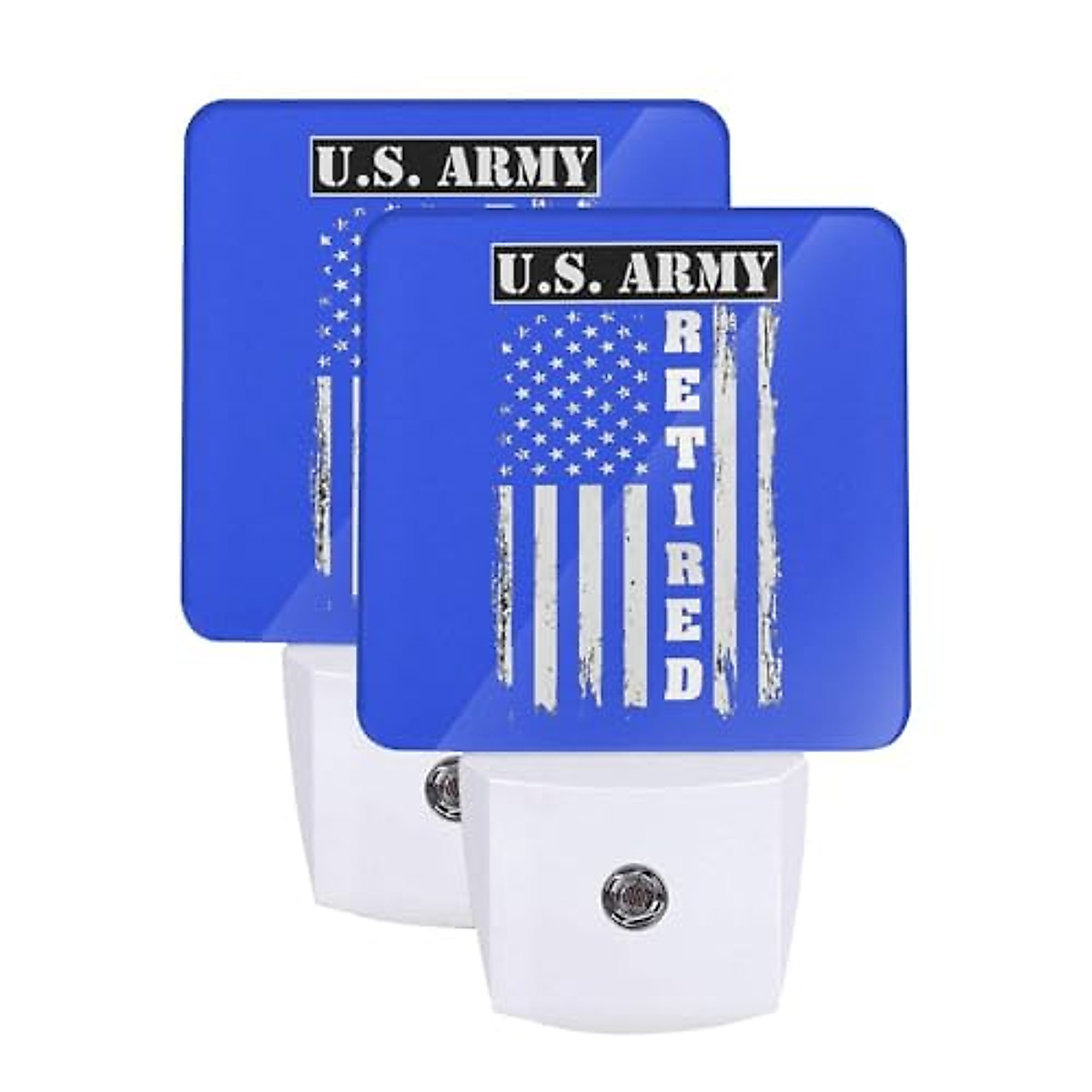 Qauirfe Army Retired Flag Night Light Set of 2 Home Decor