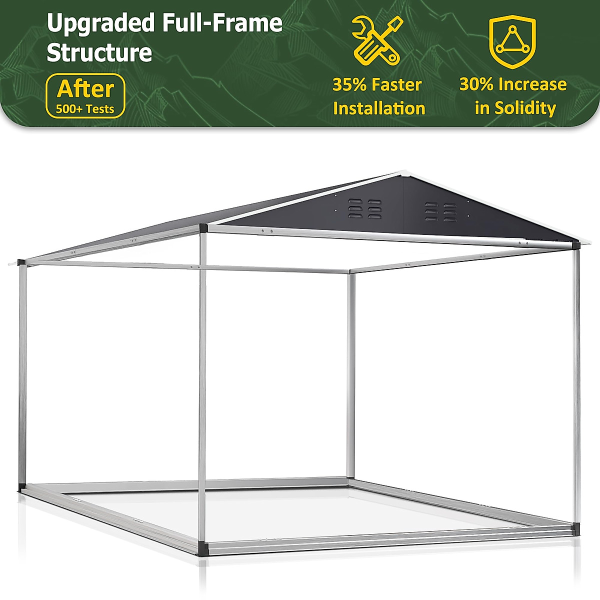 AirWire 10x10 FT Outdoor Storage Shed, Garden Shed with Updated Frame Structure and Lockable Doors, Metal Tool Sheds for Backyard Garden Patio Lawn, Grey