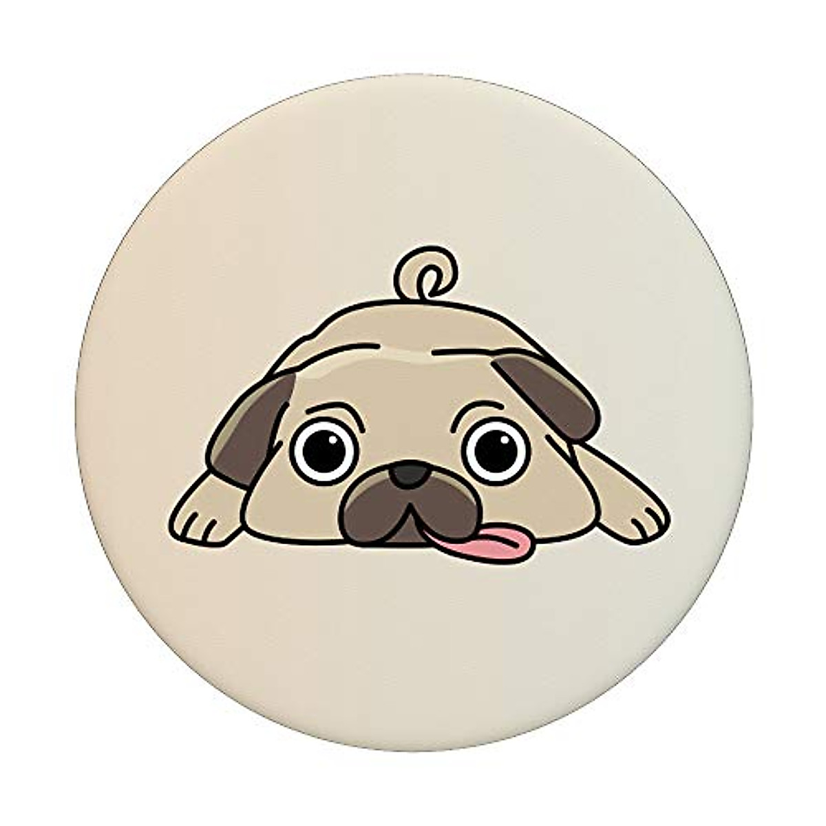 Cartoon Graphic Cute Lovely Funny Dog Pug Laying Gift PopSockets PopGrip: Swappable Grip for Phones & Tablets