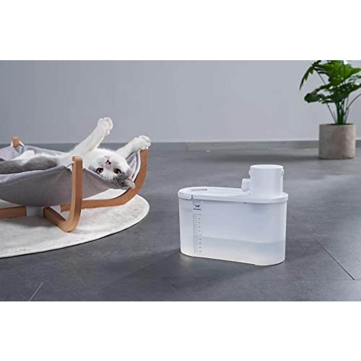 Cat Water Fountain Battery Operated: Automatic Pet Water Dispenser Wireless Powered Inside for Small Dog Pet - 67oz/2L Water Bowl - Ultra Quiet Smart Pump by Motion Sensor - 30-60days Battery Life