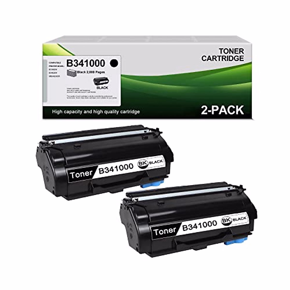 (2 Pack, Black) Compatible B3340 B341000 Toner Cartridge Replacement for Lexmark B3442dw B3340dw MB3442adw Printer Toner Cartridge, by Sold XENONK