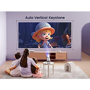 [Short Throw/Adjustable Stand]Mini projector with WiFi and Bluetooth, 2025 Upgrade Outdoor Portable Movie Projector 1080P, Auto Keystone, Home Projector for Phone/TV Stick/Laptop, WiMiUS S27 (White)