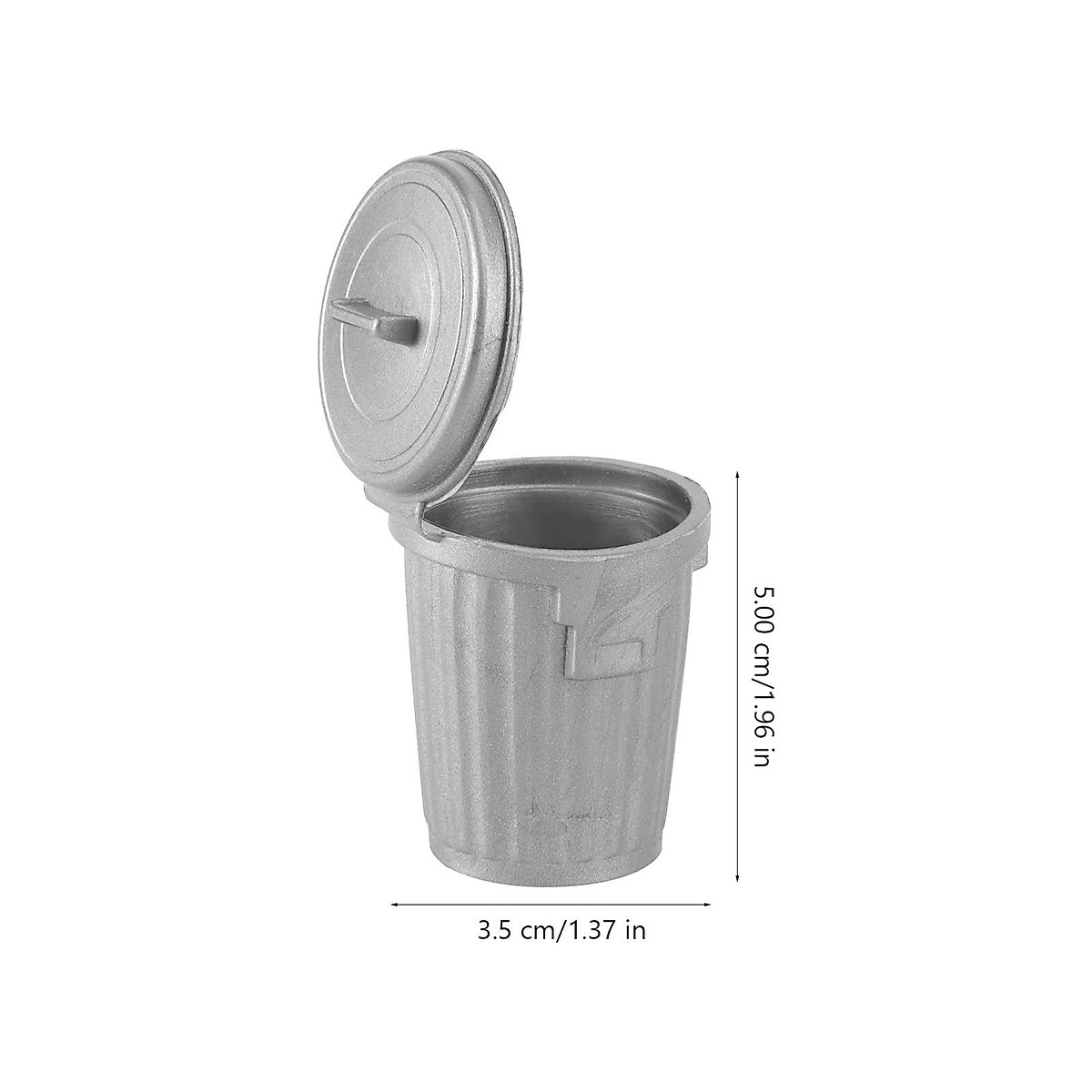 Miniature Garbage Can Fairy House Model Art Crafts DIY Accessory for Girls and Boys Silver