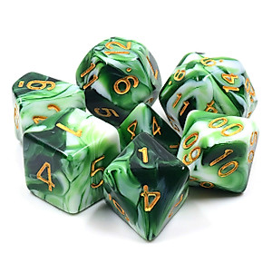 New HD Polyhedral Dice Sets D&D Dice for Dungeon and Dragons RPG Role Playing Games MTG Pathfinder Table Top Games 7 Dice Set Jadeite Cabbage