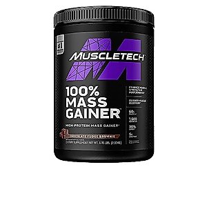 Mass Gainer, MuscleTech 100% Mass Gainer Protein Powder, Protein Powder for Muscle Gain, Whey Protein + Muscle Builder, Weight Gainer Protein Powder, Creatine Supplements, Chocolate, 5.15 lbs