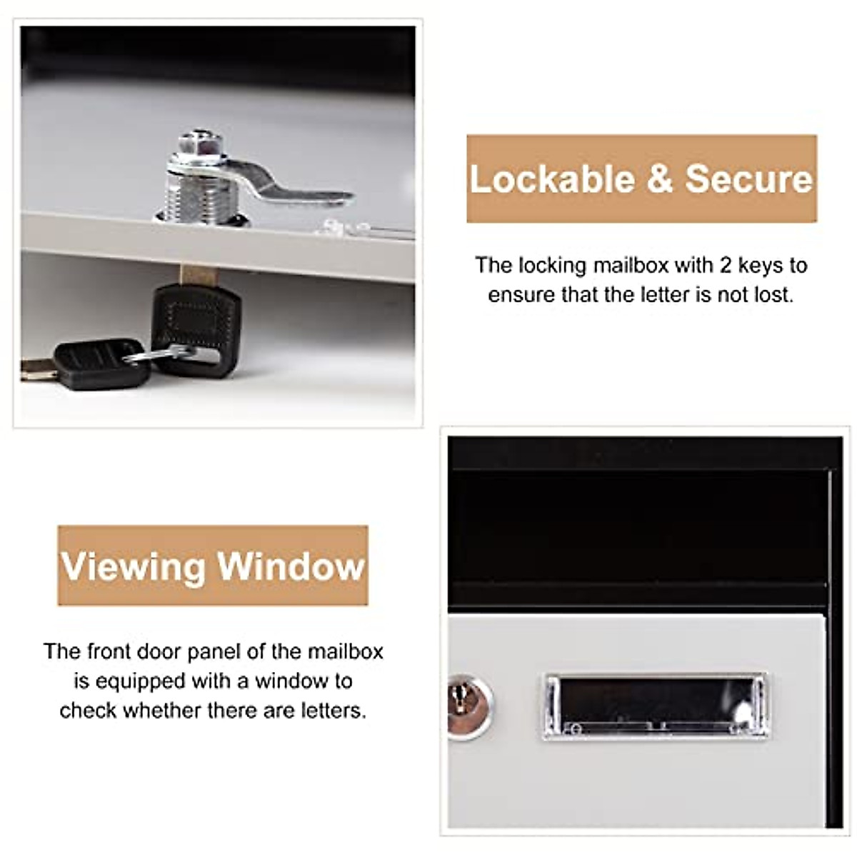 Wall-Mounted Mailbox,Letter Box,Post Box,Contemporary Galvanized Steel Mailbox with Mounting Hardware, Rust-Proof Wall Mounted Mailbox, New Postal Box for Letters/Post (Color : White) (Color : Groen)