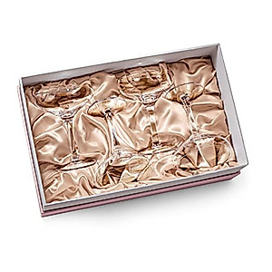 GLASSIQUE CADEAU French Small Vintage Champagne Coupe Glasses | Set of 4 | 6 oz Crystal Classic Cocktail Glassware - Martini, Sidecar, Daiquiri | Retro Saucers for Bar Drinks