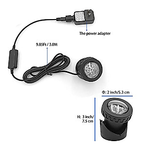 Colored Pond Lights with Timer, RGB Fountain Lights IP68 Waterproof Pond Light, Dimmable Outdoor Landscape Lights for Fish Tank Pond Fountain Garden（1 Lights）