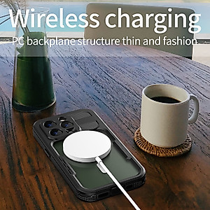 comosso for iPhone 14 Pro Case Waterproof, Built-in Screen Protector Full-Body Rugged Sealed Cover Shockproof Dustproof Waterproof Case for iPhone 14 Pro 6.1 inch (Black+Clear)