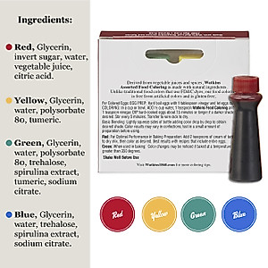 Watkins Assorted Food Coloring, 1 Each Red, Yellow, Green, Blue, Total Four .3 oz bottles