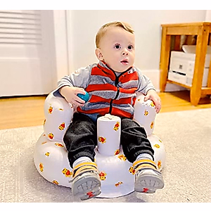 Mink Baby Inflatable Seat for Babies 3-36 Months, Built in Air Pump Infant Back Support Sofa, Infant Support Seat Toddler Chair for Sitting Up, Baby Shower Chair Floor Seater Gifts (Tiger)