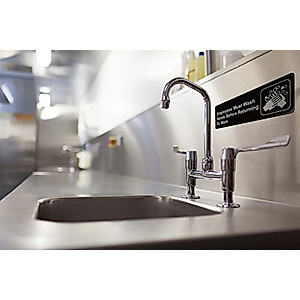 Employees Must Wash Hands Before Returning to Work Sign (Pack of 2) Black and White, 9" x 3"