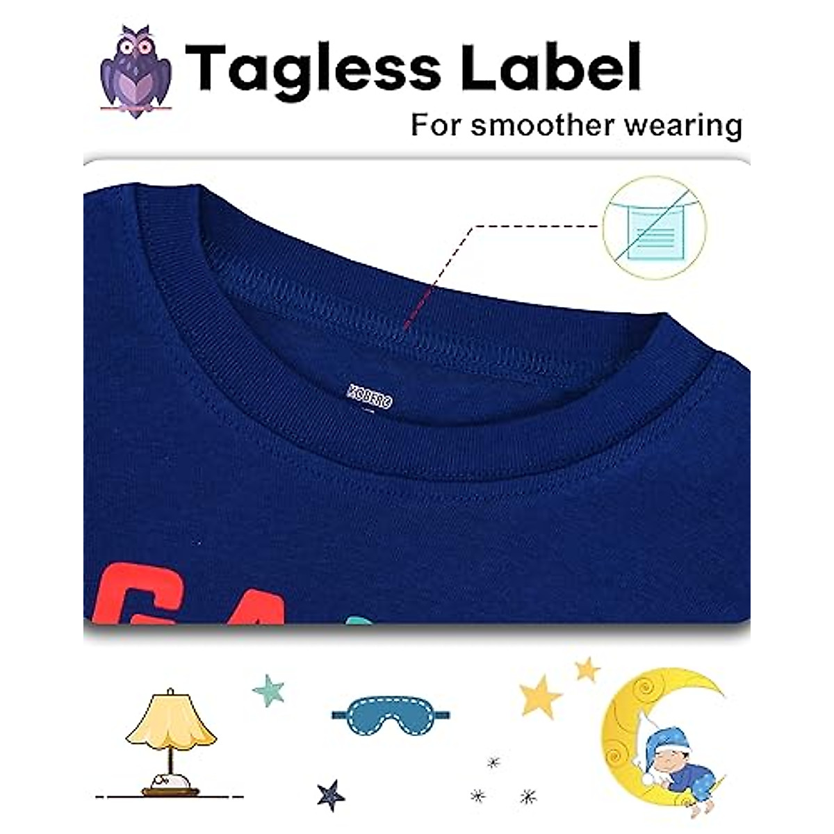 KOBERO Boys Pajamas Size 7 Long Sleeve Pjs for Boys 7t 100% Cotton Pj Sets Kids Sleepwear Child Gaming Themed Jammies Spring Clothes Medium, 6-7 Years Old