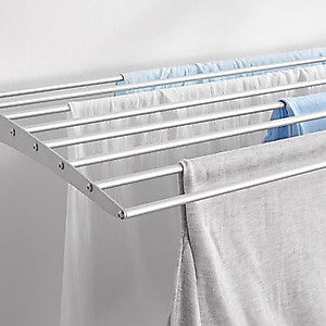 foxydry Fold, Wall-Mounted Clothes Drying Rack, Vertical Folding Indoor Outdoor Clothes line in Aluminium Steel (100 cm)