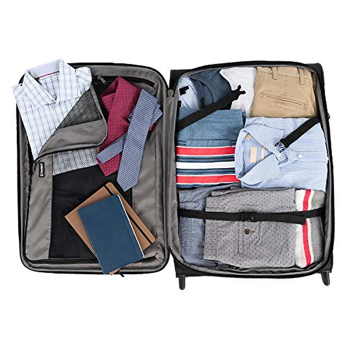 Travelpro Tourlite Softside Expandable Upright 2 Wheel Luggage, Lightweight Suitcase, Men and Women, Black, Checked-Medium 26-Inch