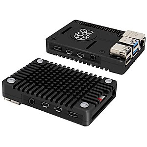 Geekworm for Raspberry Pi 4 Case, CNC Ultra-Thin Aluminum Alloy Metal Passive Cooling Case, Raspberry Pi 4 Heatsink Case Compatible with Raspberry Pi 4 Model B Only (N300)