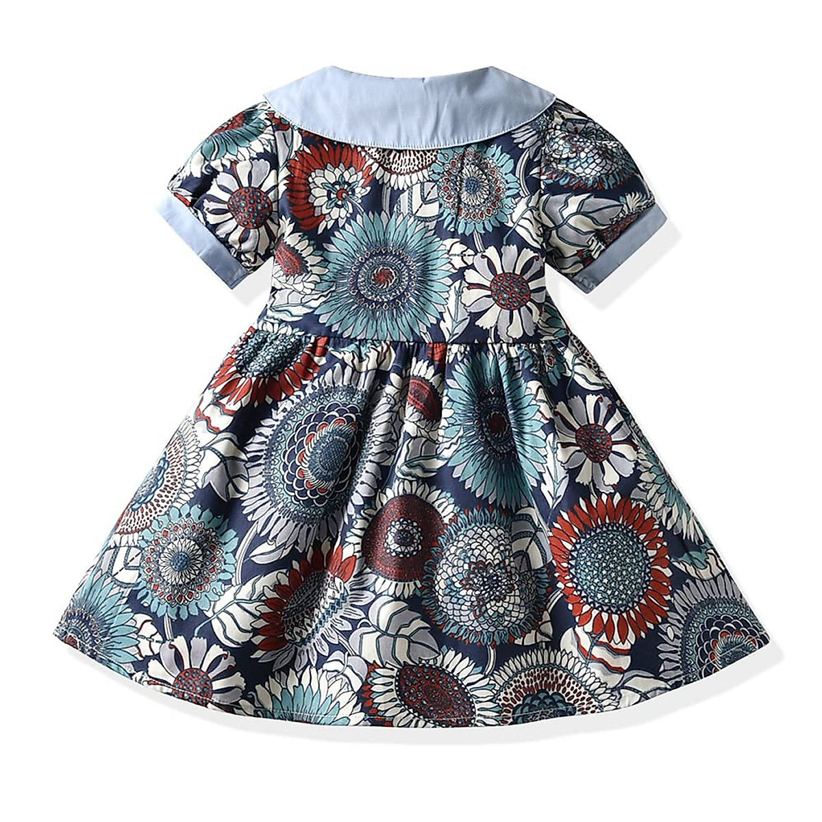 xirubaby Baby Girl Boy Brother and Sister Matching Outfits Floral Printed Dress +Shorts Easter Sets(navy-girl,110/4T)
