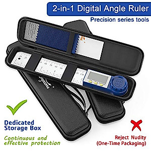 Digital Angle Finder Stainless Steel 7" 200mm 360° Angle Finder Tool for Woodworking,Machinery,Construction,Drawing,DIY Etc,Includes Special Storage Box,Polishing Cloth
