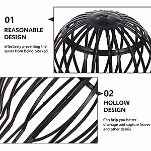 ULTECHNOVO Rooftop Drain Cover Roof Line Cap 4pcs Down Pipe Gutter Balloon Guard Expandable Filter Strainer Stops Blockage from Leaves and Debris (Black) Anti Blocking Strainer Downspout Filter