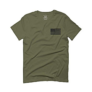 Vintage American Flag United States of America Military Army Marine us Navy USA for Men T Shirt (Olive Green, Large)