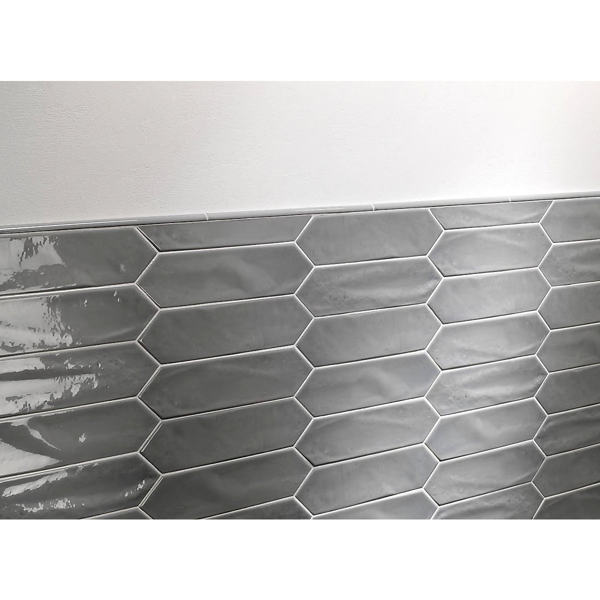 3x12 Modena Collection Smoky Gray Glazed Italian Ceramic Tile Backsplash Wall Bath