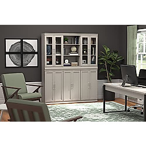 ClosetMaid Modular Storage Pair Set, 2 Glass Pane Doors, Wood Closet Organizer Shaker Style, Add On Accessory for Shelf Units, Taupe, Kit