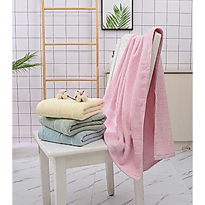 Aibaser Bamboo Cotton Bath Towels-27x54inch - Natural, Ultra Absorbent Towels for Bathroom (6 Piece Set)