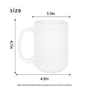 MAIKESUB Sublimation Blank Ceramic Coffee Mugs Set of 6 Pcs White Mugs 15 oz Porcelain Espresso Cups Sublimation Mugs Blank DIY for Coffee Soup Tea Milk Latte Hot Cocoa etc