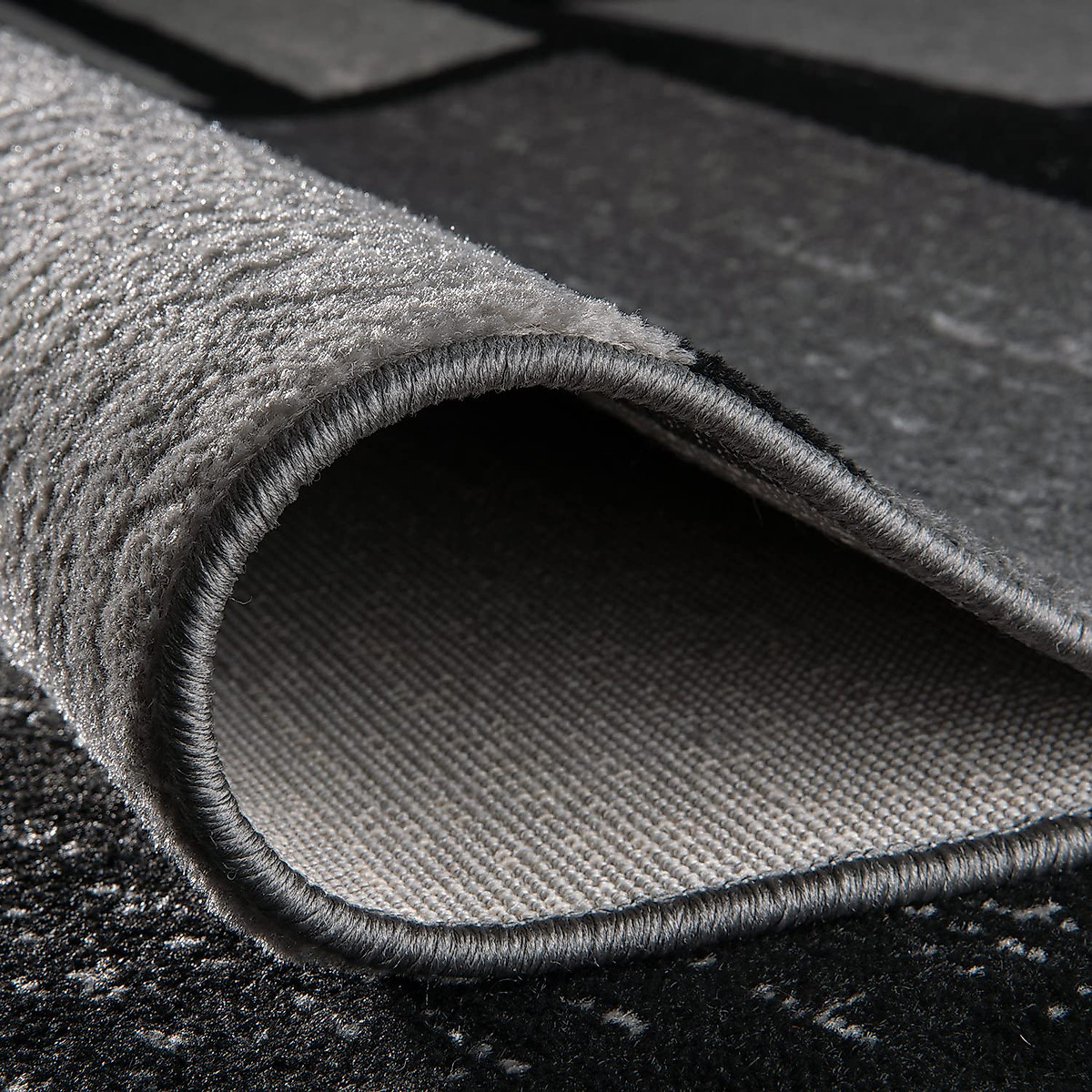 Rugshop Contemporary Modern Boxes Design Area Rug 6'6" x 9' Gray