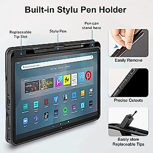 CoBak Case for All-New Amazon Fire Max 11 Tablet 2023 Release with Built-in Pencil Holder - Ultra Slim Smart Cover with Auto Wake/Sleep