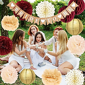 Fall Bridal Shower Decorations/Maroon Gold Burgundy Gold Bachelorette Party Decorations Fall Bachelorette Burlap Banner Bride to Be Decorations Fall Wedding Decorations