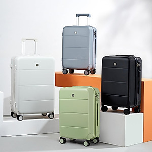 Hanke 20 Inch Carry On Luggage 22x14x9 Airline Approved PC Hard Shell Suitcases with Wheels TSA Luggage for Women Men Lightweight Travel Luggage(Bamboo Green)