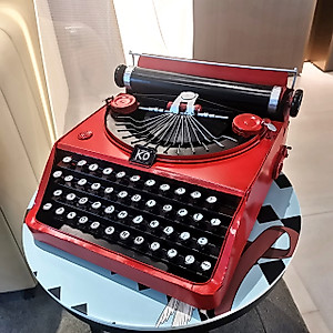 TRABEATOGA Typewriter Model Vintage Tin Antique Retro Manual Typewriter Model Ornament Collectible Figurine Photo Prop for Home Decor 11.6'' Long