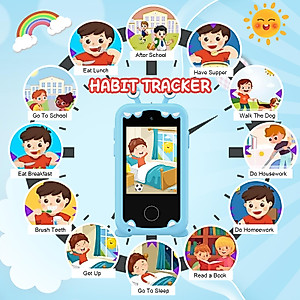 Diswoe Kids Smart Phone for Boys and Girls Dinosaur Toys 3 4 5 6 7 8 9 Years Old Touchscreen Cell Phone with 8GB SD Card and Multi APPs for Learning, Christmas Birthday Gifts for Kids Age 6-8