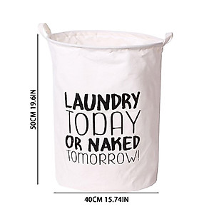 Bagmrteho Won LAUNDRY Large Size Laundry LAUNDRY TODAY Closet Organizer Baskets for Shelves (White, One Size)