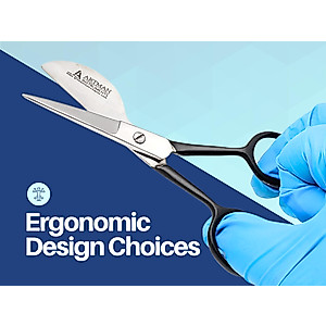 Applique Pelican Duckbill Blade - Double Bent Curved Offset Handle Scissors for Embroidery, Fabric, Arts & Craft by Artman Instruments (4.5 Inch)