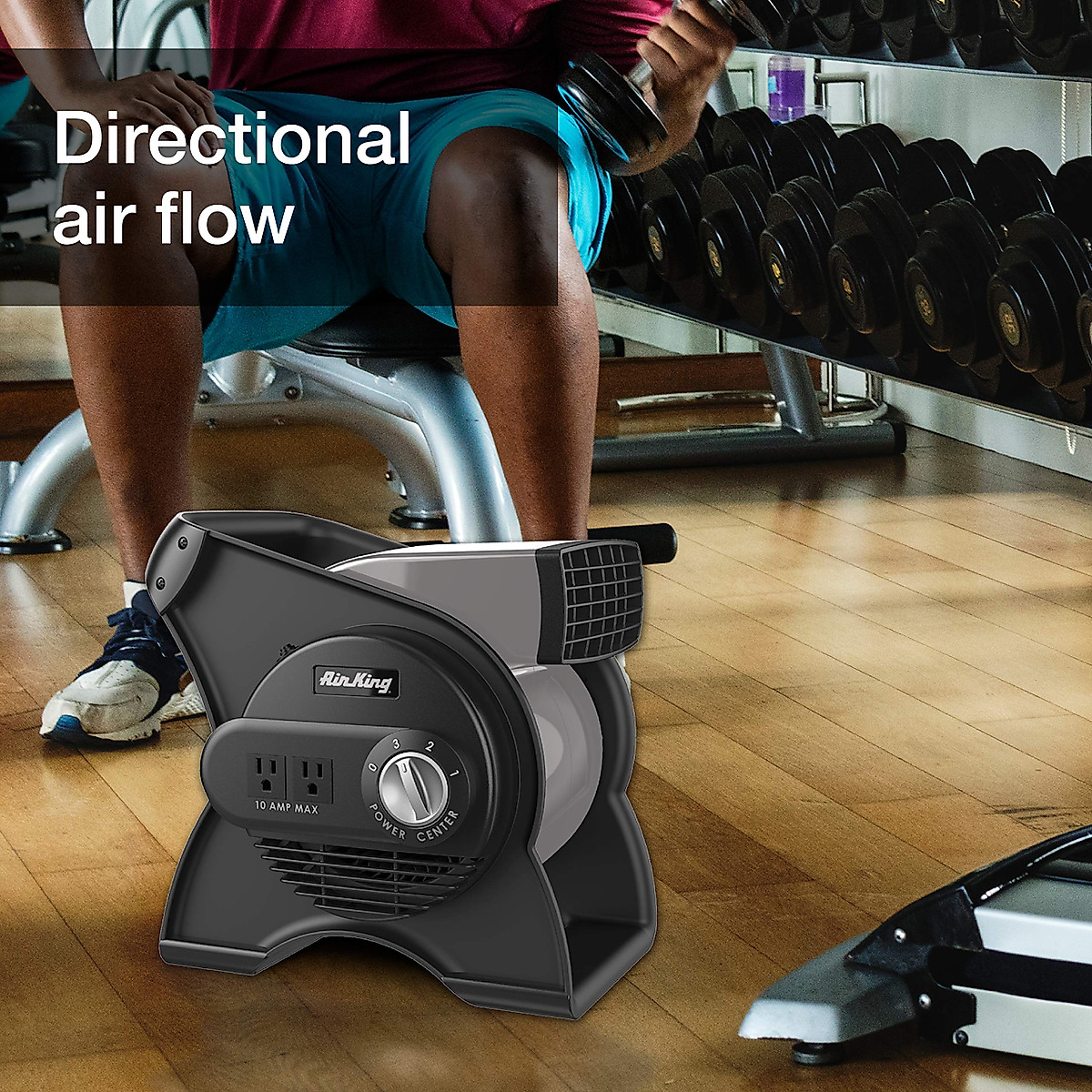 Air King Commercial Grade Pivoting Utility Fan, for Cooling, Ventilating, Exhausting and Drying at Home, Job Site, Work Shop, Construction, 3 Speeds, 11.25", Black, 9550