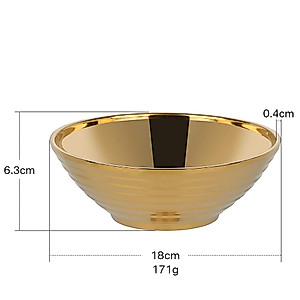 Buyer Star Ramen Bowl Set of 8, 8 inch Noodle Bowl Japanese Style Soup Bowls Set with Chopsticks, Ladle Spoons Set and Large Bowl for Noodles (Gold)